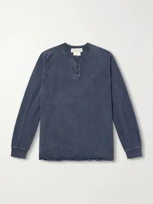 REMI RELIEF Distressed Cotton-jersey T-shirt - Black