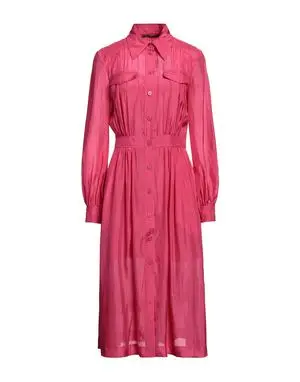 Alberta Ferretti Midi Dress Fuchsia Size Acetate, Silk, Elastane