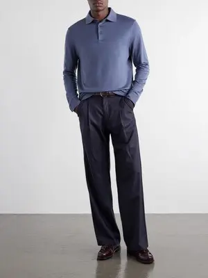 Mr P. Woven Polo Shirt - Blue