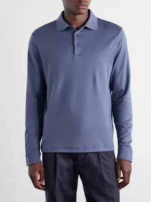 Mr P. Woven Polo Shirt - Blue