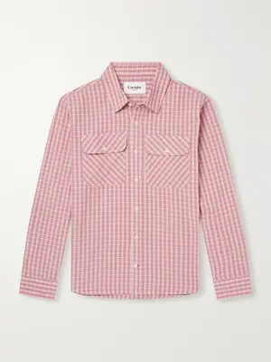 CORRIDOR Americana Checked Cotton Shirt - Red