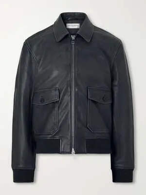 Officine Générale Cesario Grained Leather Jacket - Black