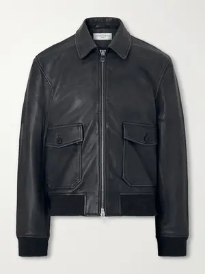 Officine Générale Cesario Grained Leather Jacket - Black