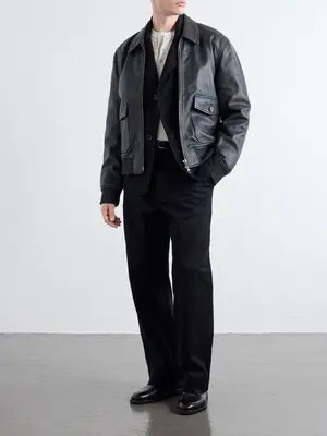 Officine Générale Cesario Grained Leather Jacket