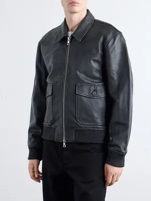 Officine Générale Cesario Grained Leather Jacket