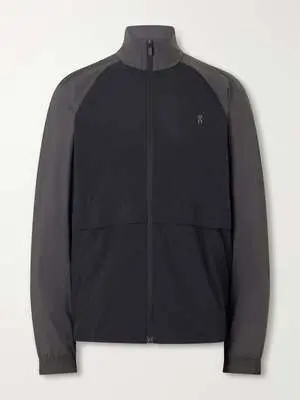 On All-day Crinkled Shell Track Jacket - Black