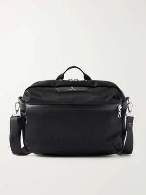 MASTER-PIECE CO Proress Leather-trimmed Twill Messenger Bag - Black