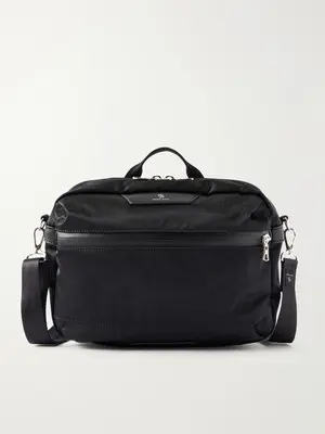 MASTER-PIECE CO Proress Leather-trimmed Twill Messenger Bag - Black