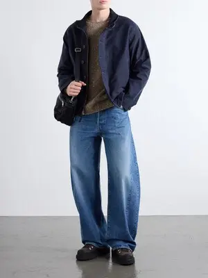 MASTER-PIECE CO Proress Leather-trimmed Twill Messenger Bag