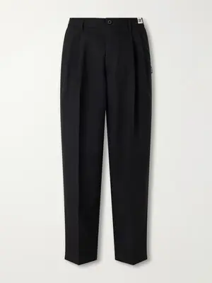 NEIGHBORHOOD Tapered Pleated Twill Trousers - Black
