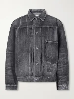 NEIGHBORHOOD Savage Embroidered Denim Jacket - Gray