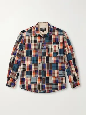 FRIZMWORKS Patchwork Checked Cotton Shirt