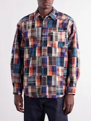 FRIZMWORKS Patchwork Checked Cotton Shirt