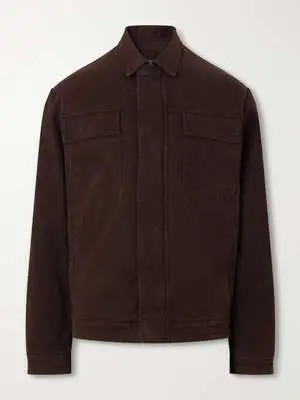 Altea Godfrey Padded Garment-dyed Stretch-cotton Twill Overshirt - Brown