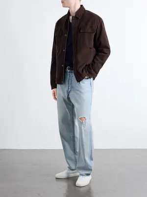 Altea Godfrey Padded Garment-dyed Stretch-cotton Twill Overshirt