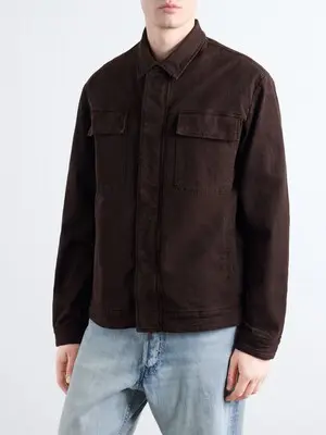 Altea Godfrey Padded Garment-dyed Stretch-cotton Twill Overshirt