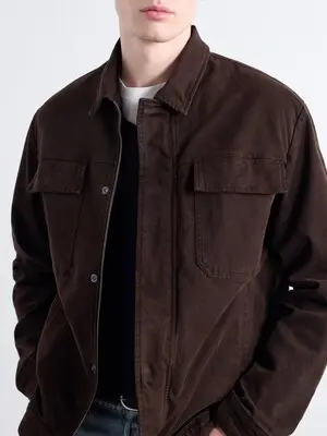 Altea Godfrey Padded Garment-dyed Stretch-cotton Twill Overshirt