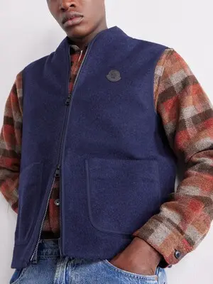 Moncler Logo-appliquéd Wool-fleece Gilet