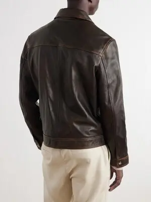 Mr P. Distressed Leather Jacket