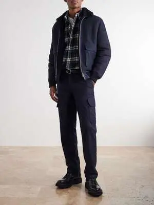 Mr P. Straight-leg Wool-flannel Cargo Trousers