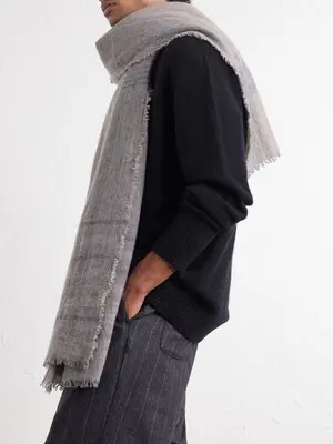 Johnstons Of Elgin Kerrera Checked Cashmere Scarf
