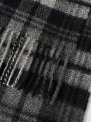 Johnstons Of Elgin Fringed Checked Cashmere Scarf