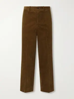 Visvim Broader Straight-leg Cotton-corduroy Trousers - Brown