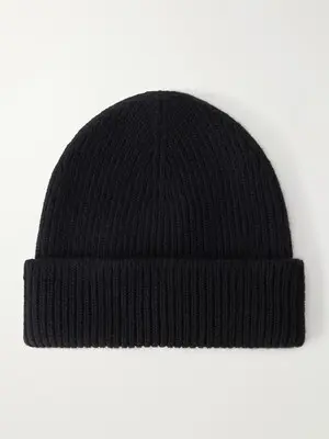 Johnstons Of Elgin Ribbed Cashmere Beanie - Black