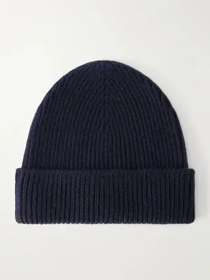 Johnstons Of Elgin Ribbed Cashmere Beanie - Blue