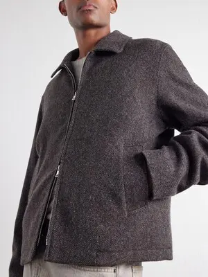 Mr P. Herringbone Wool, Silk And Cashmere-blend Blouson Jacket