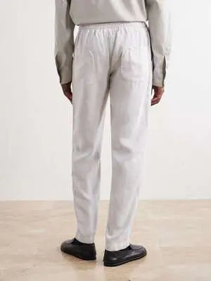 Fedeli Straight-leg Linen Drawstring Trousers