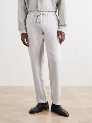 Fedeli Straight-leg Linen Drawstring Trousers