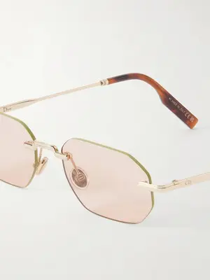 Dior Diorblacksuit S19u Rimless Geometric Square-frame -tone Metal Sunglasses