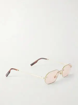 Dior Diorblacksuit S19u Rimless Geometric Square-frame -tone Metal Sunglasses