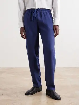 Fedeli Straight-leg Linen Drawstring Trousers
