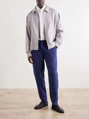 Fedeli Straight-leg Linen Drawstring Trousers