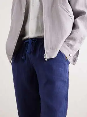 Fedeli Straight-leg Linen Drawstring Trousers
