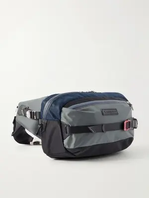 MASTER-PIECE CO Leather-trimmed Cordura® Twill Belt Bag - Gray