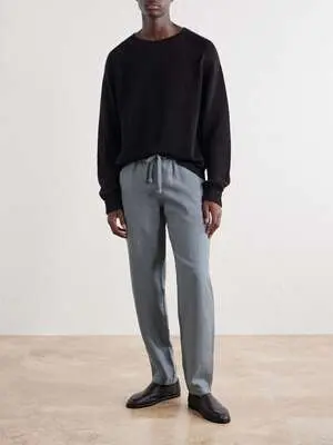Fedeli Straight-leg Linen Drawstring Trousers