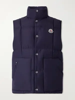 Moncler Brumellune Logo-appliquéd Quilted Shell Down Gilet - Blue