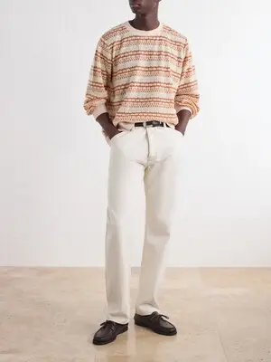 CORRIDOR Striped Pointelle-knit Sweater