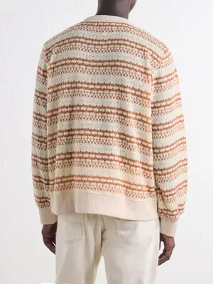 CORRIDOR Striped Pointelle-knit Sweater