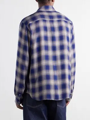 CORRIDOR Mirabelle Checked Rayon Shirt - Blue