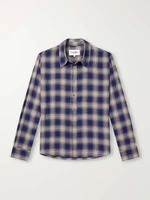 CORRIDOR Mirabelle Checked Rayon Shirt - Navy