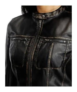 DIESEL® G-lobe Zipped Biker Jacket
