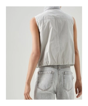 Brunello Cucinelli Cashmere Feather Yarn Reversible Knit Down Vest With Monili
