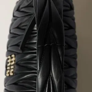 Miu Miu Wander Matelassé Nappa Leather Hobo Bag - Black