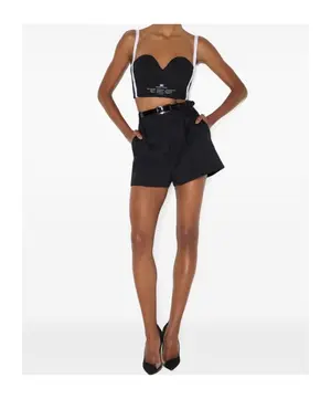 Elisabetta Franchi Shorts In Wool Fabric With Belt