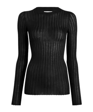 KHAITE Elm Ribbed Long-sleeve Top