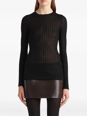 Khaite Elm Ribbed Long-sleeve Top